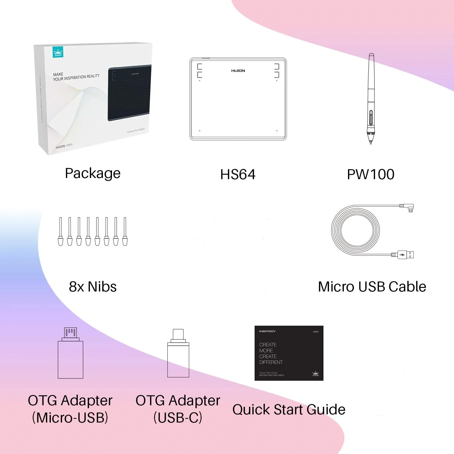 Huion Hs64 Professional Signature Usb Writing Pad Animation Graphic ...