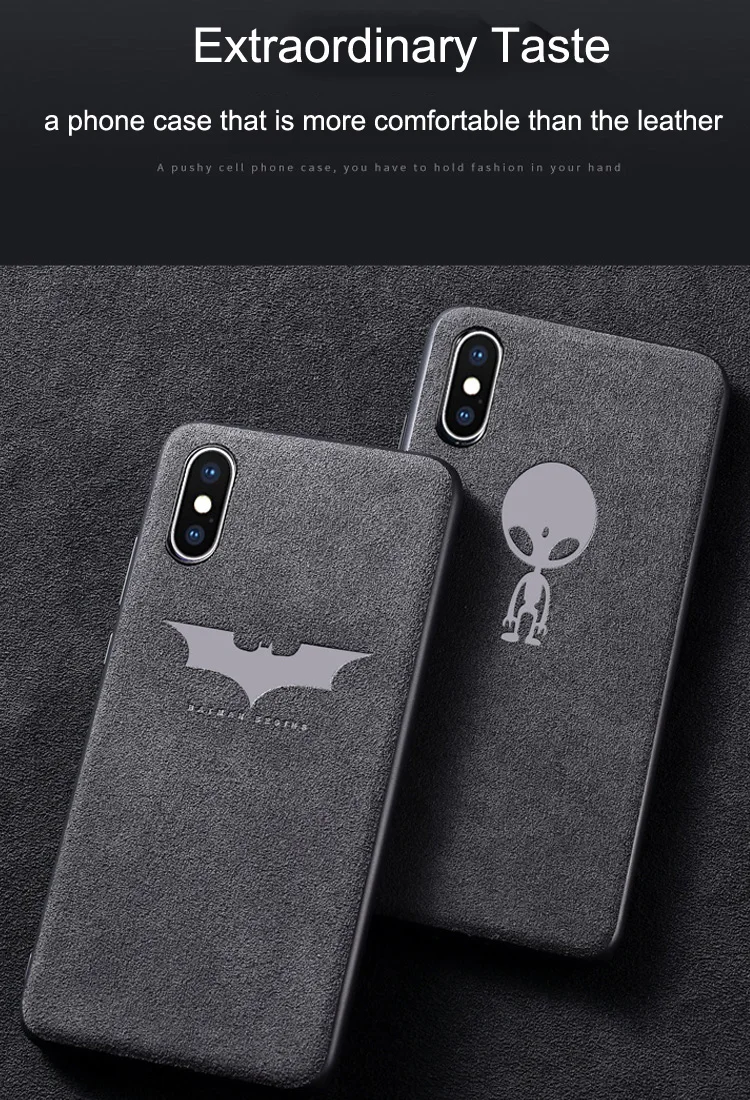 2019 New Custom Non-slip Plush Mobile Phone Back Cover Suede Fabric ...