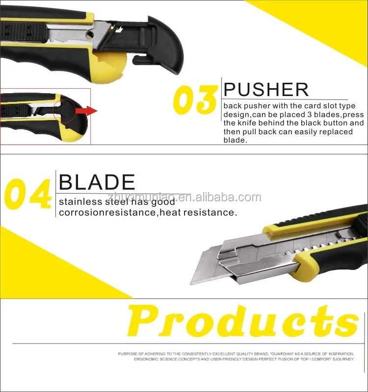 Auto Lock Heavy Duty Steel 18mm Snap-off Blade 100 Pack Reload Utility ...