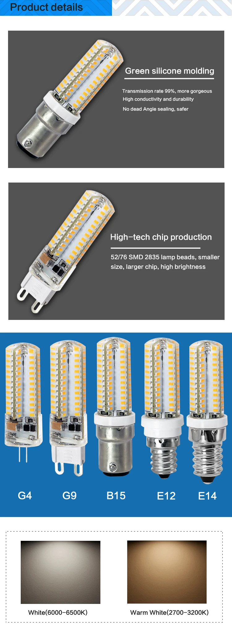 Silicon 3.5w G9 360 Degree Small Led Light Bulb Ac230 110v E14 Led Lamp ...