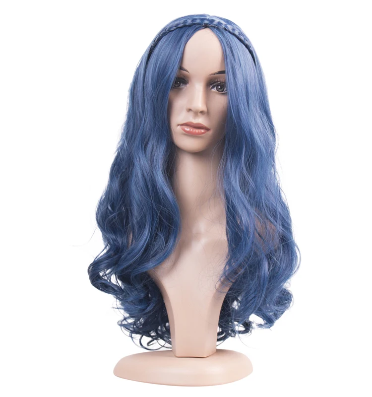 Descendants 2 Evie Cosplay Wig Long Wavy Blue Famale Fashion Costume ...
