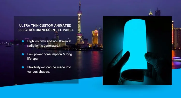 Large size custom el backlight/electroluminescent paper/el panel ...