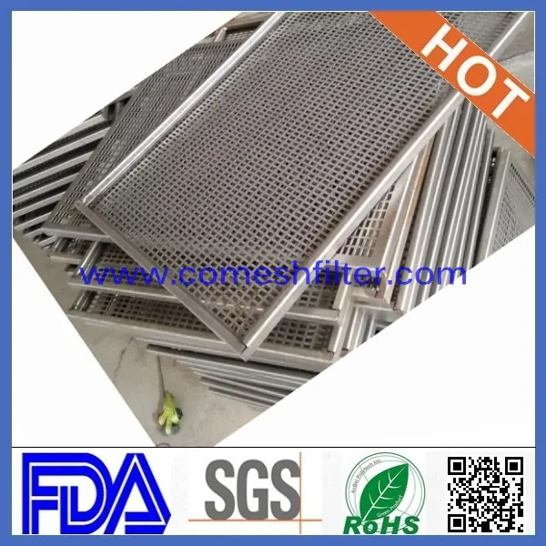 Food Grade Stainless Steel Serving Tray / Perforated Round Hole Tray ...