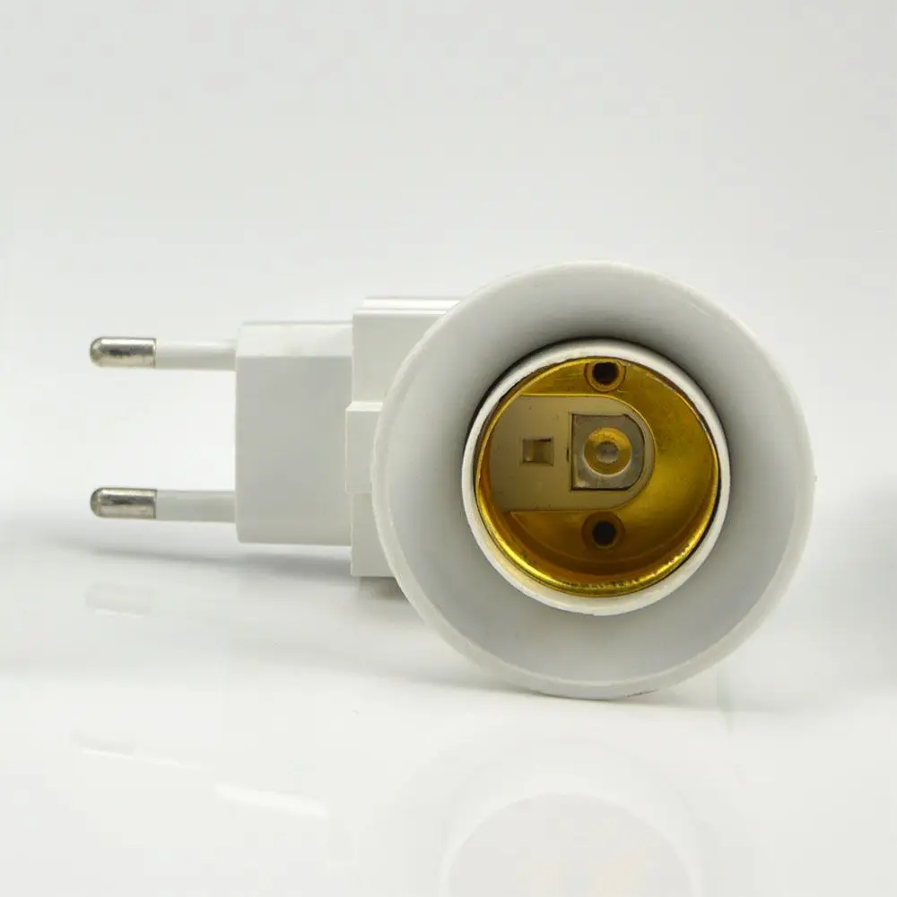 1pcs E27 Led Light Male Sochet Base Type To Ac Power 110v 220v Eu Plug ...