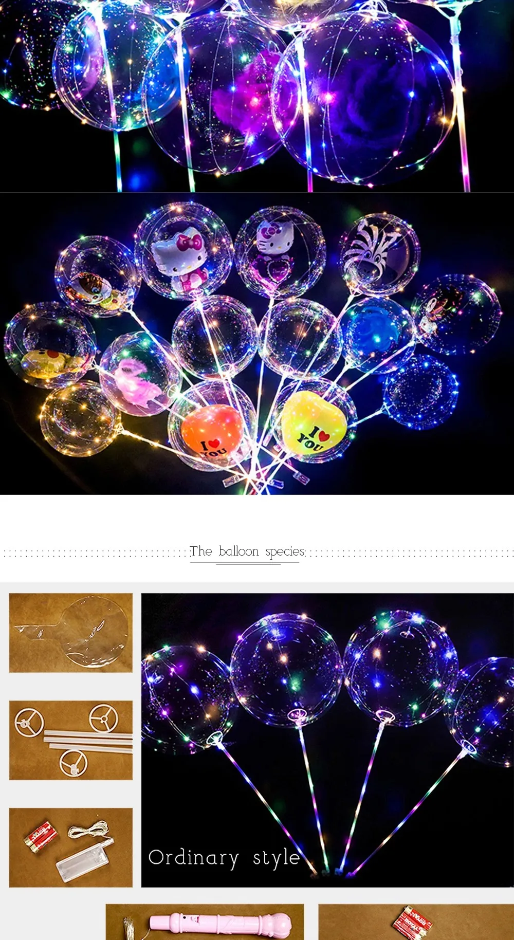 Globos De Globo De Helio Para Fiesta,Globo De Luz Led,Mini Cadena Led ...