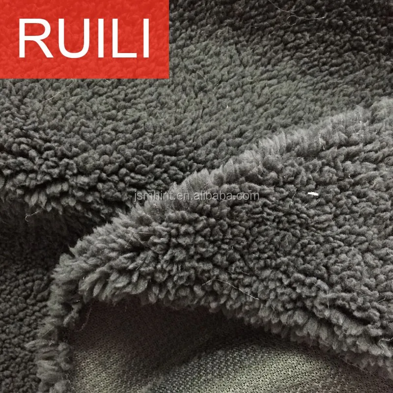 100% Polyester Black Short Pile Faux Sherpa Fleece Fabric - Buy Fleece ...