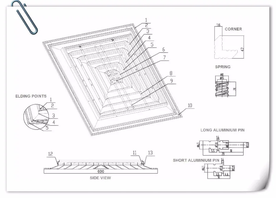 Hvac Systems Parts Air Cooler Diffuser Square Ceiling Diffuser - Buy ...