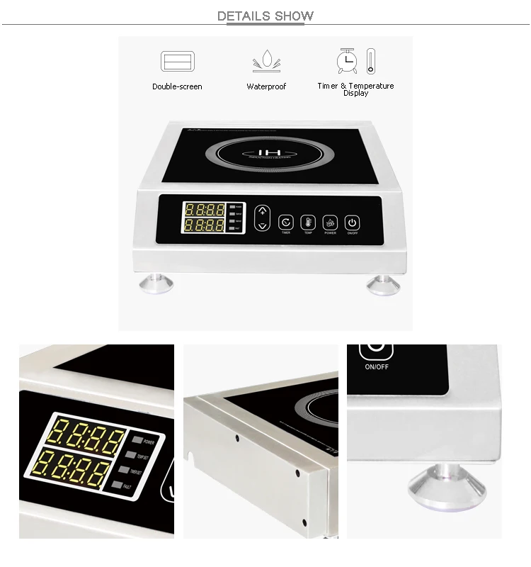Double 4-digital Screen Display Commercial Induction Cooktop - Buy ...