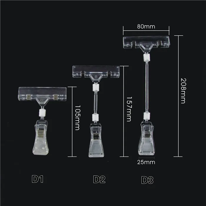 Supermarket Transparent Gripper POS Plastic Thumb Clamp Sign Holder ...