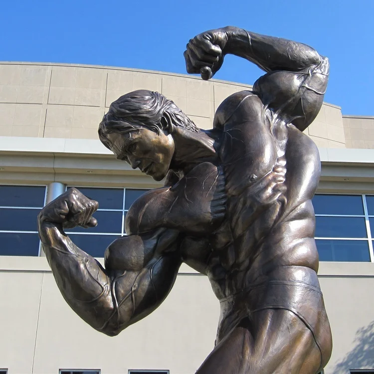 Life Size Muscle Man Sculpture - Bronze Bodybuilding Statue