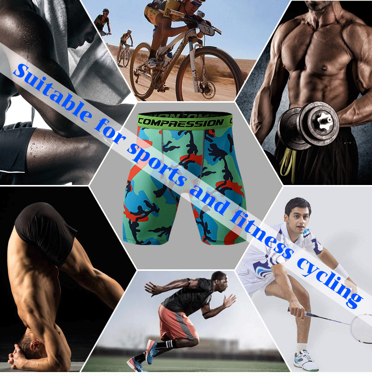 Mens Compression Printed Custom Blank Boxer Shorts Solid Tights New ...