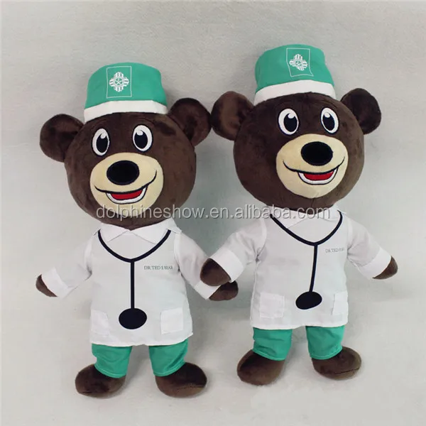 Stuffed Plush Doctor Teddy Bear With Stethoscope Custom Cute 25cm Soft ...