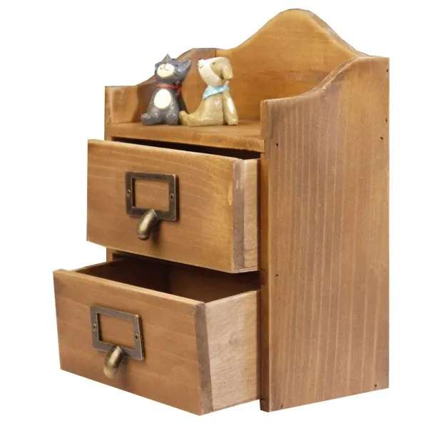 2018 New Vintage Small Desktop Wood Drawer Cabinet