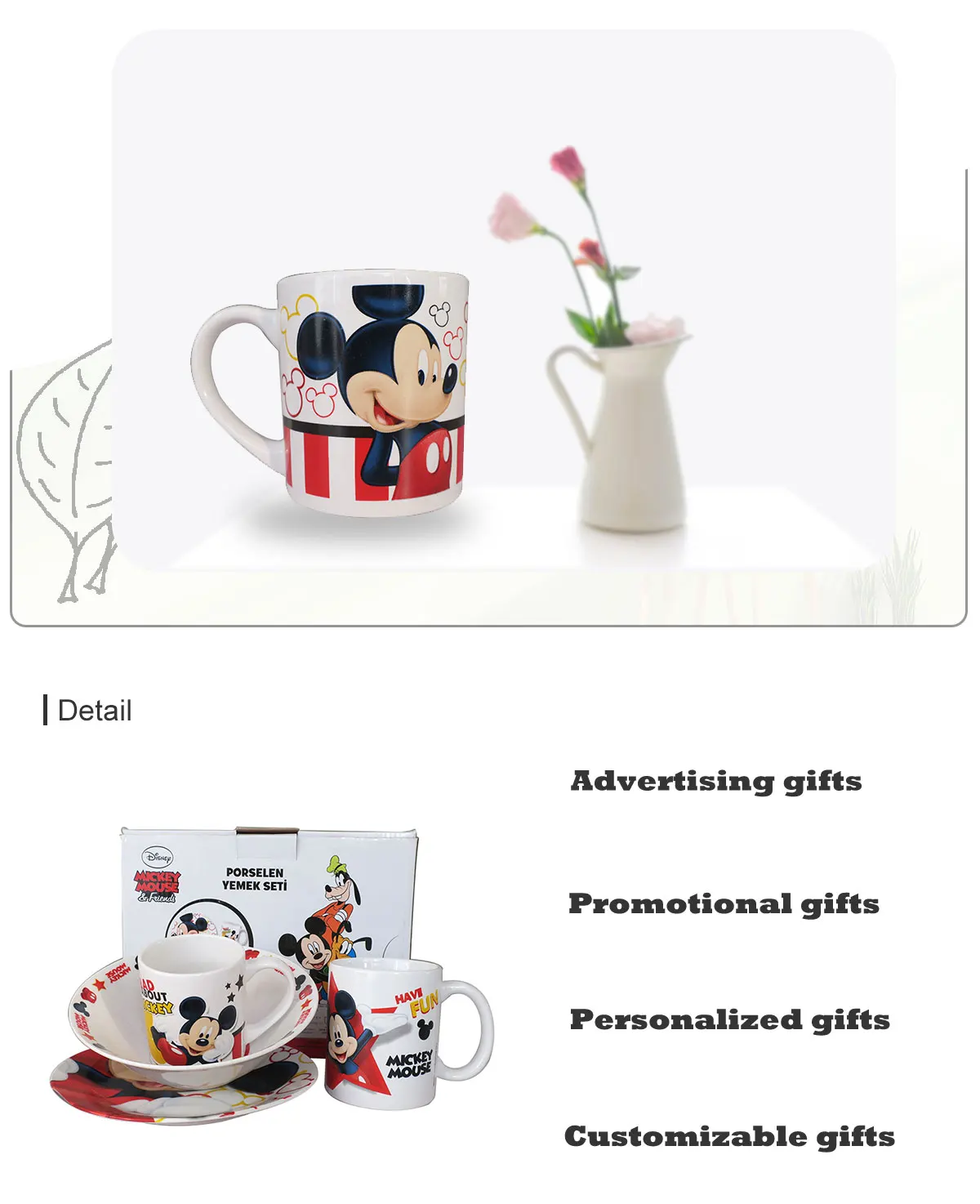 3pcs Children Cartoon Porcelain Dinner Sets Bowl Mug And Breakfast ...