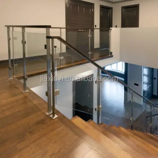 Modern Interior Glass Railing Designs with Stainless Steel