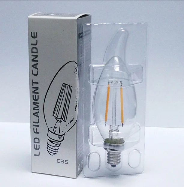 2w E14 Base Dimmable C35 Led Filament Light Replacement Incandescent ...