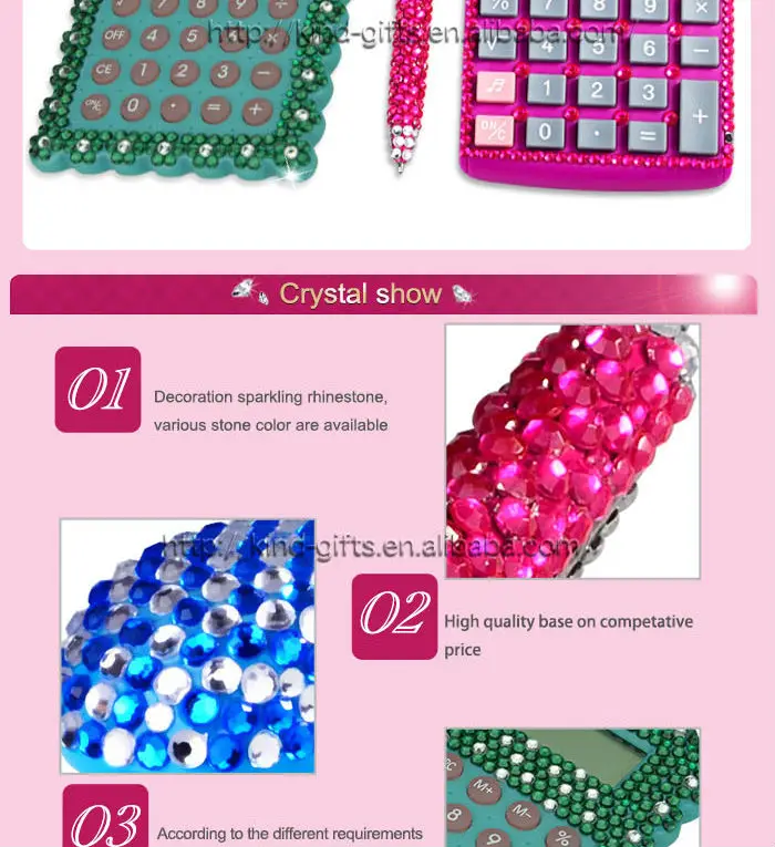 Wholesale Bling Mini Calculator For Desktop Gift - Buy Crystal Bling ...