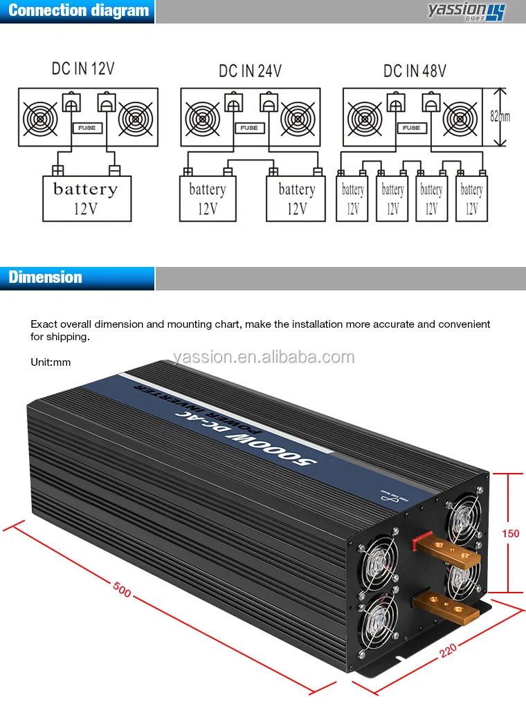 5000w 12v 24v 48v Dc To Ac 220v 230v Solar Inverter Kit - Buy Inverter ...