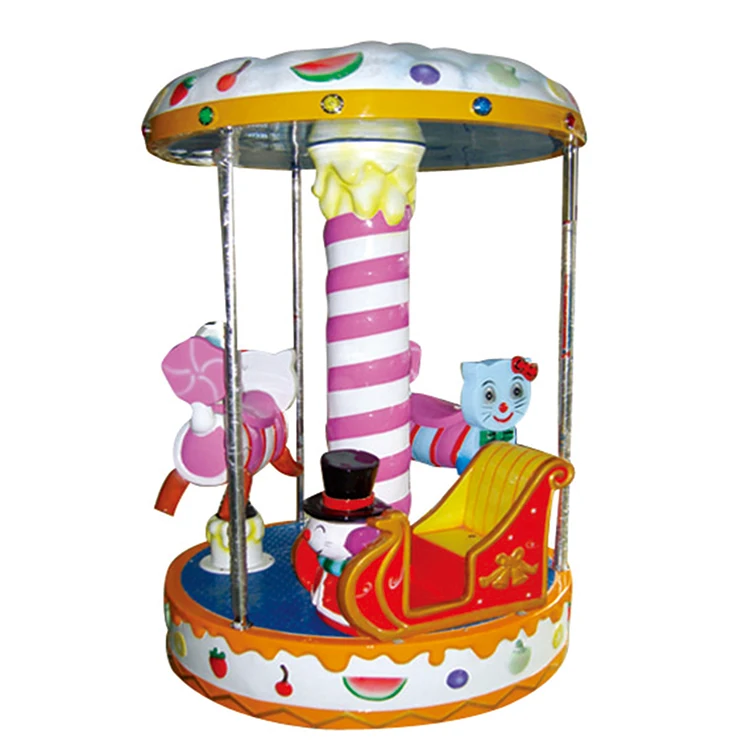 Coin Operated Three People Horse Carousel Vintage Kiddie Ride - Buy ...