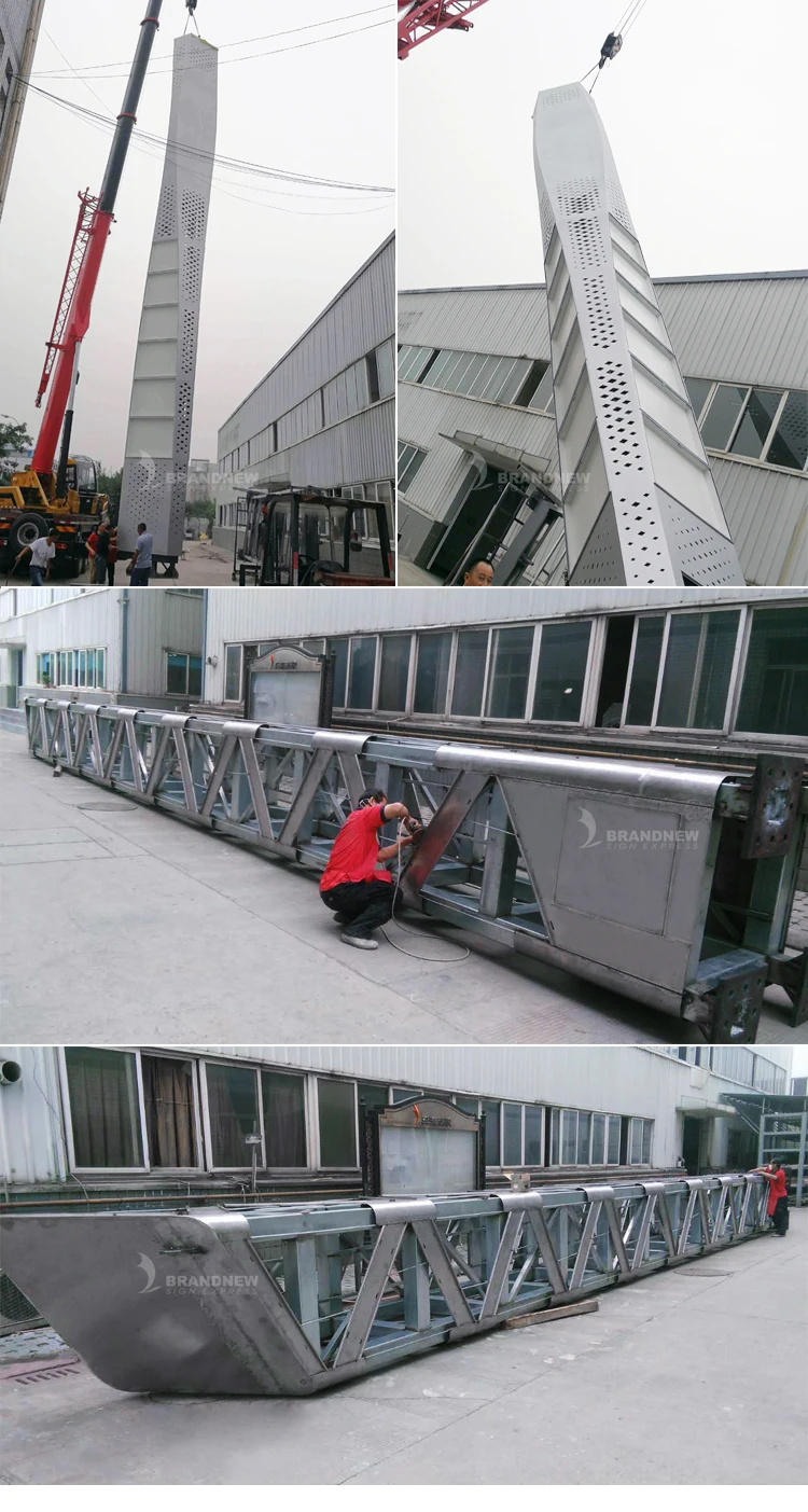 Outdoor Aluminium Illuminated LED Pylon Sign Advertising