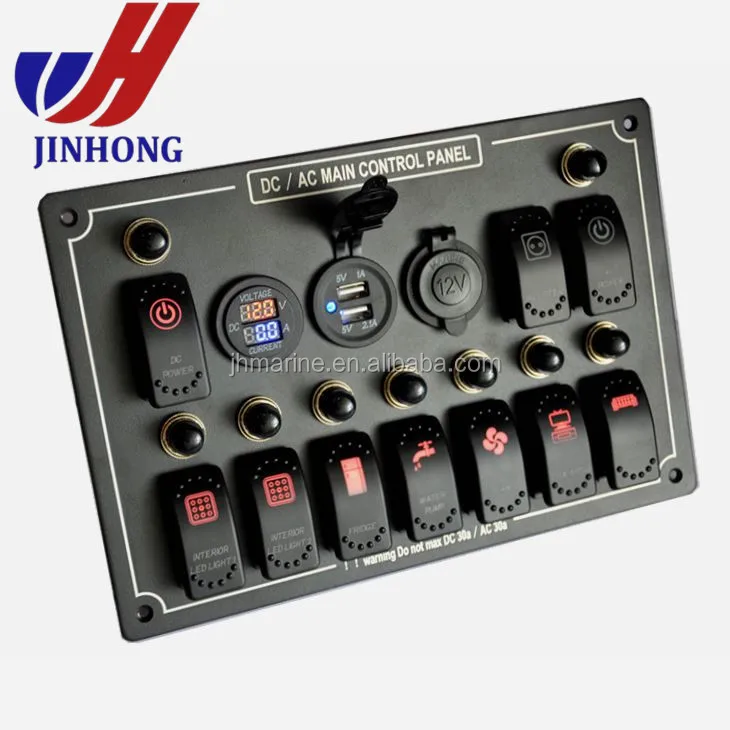 12v Dc Marine Boat Custom Rocker Switch Panel Waterproof With Circuit ...