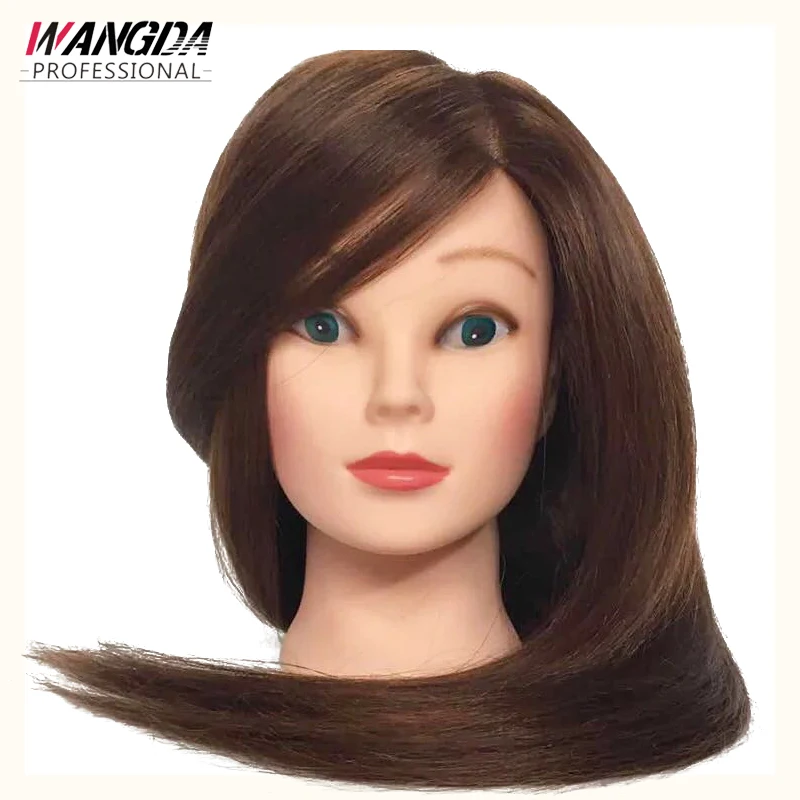 Salon 100% Real Hair Female Mannequin Head Training Head Styling ...