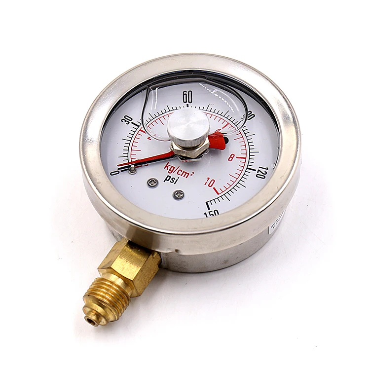 All Stainless Steel Liquid Filled Pressure Gauge 60mm 4 Inch Case Meter ...
