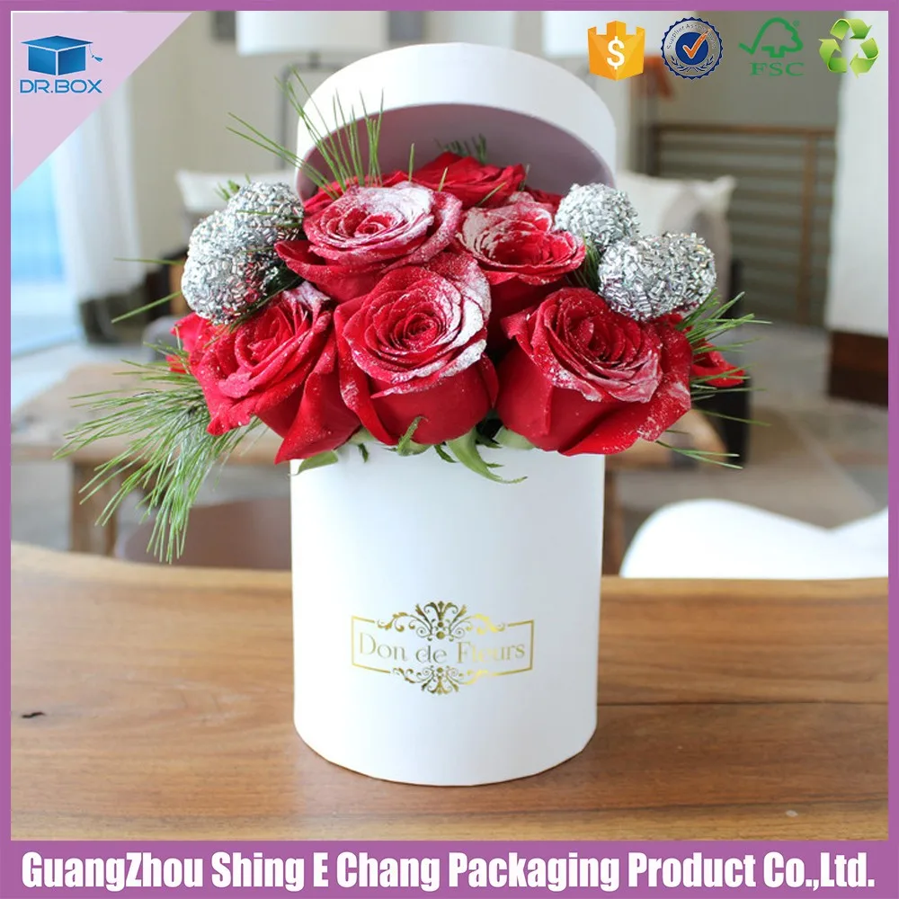 Romantic Round Shaped Wedding Party Hat Box For Flowers/round Cardboard ...