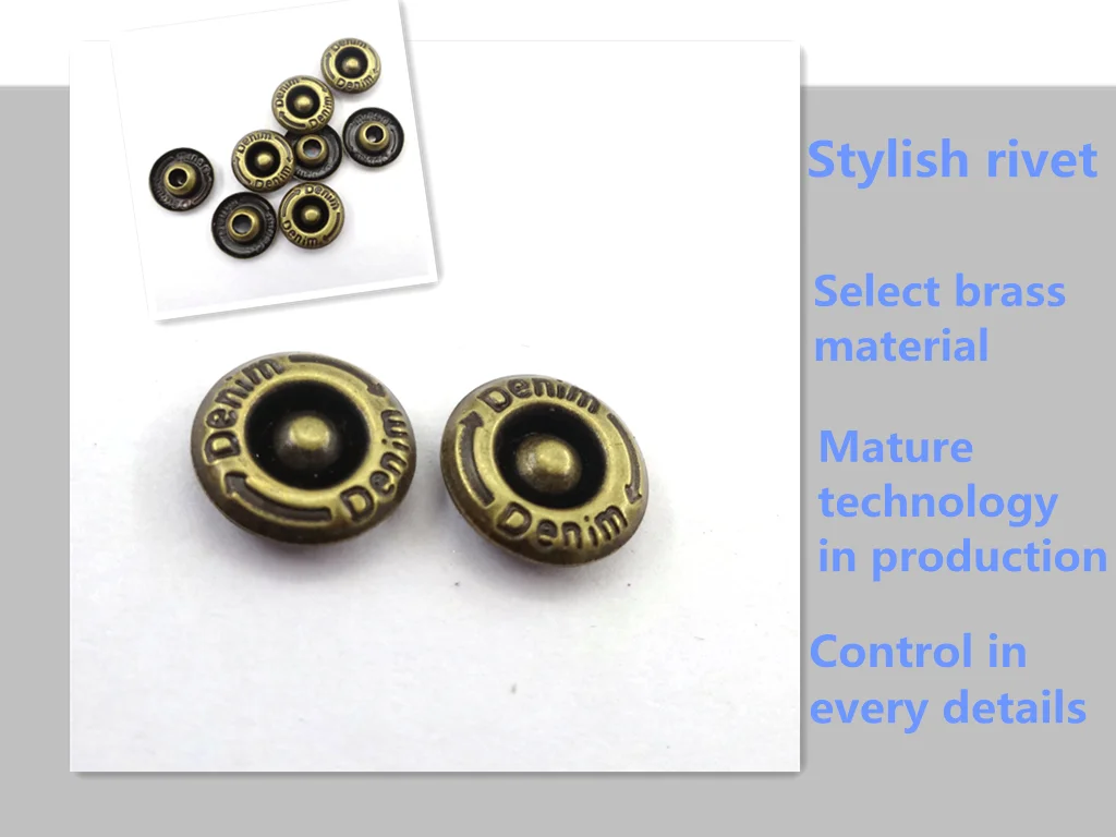 Custom Design Stainless Steel Jeans Rivet with Cap