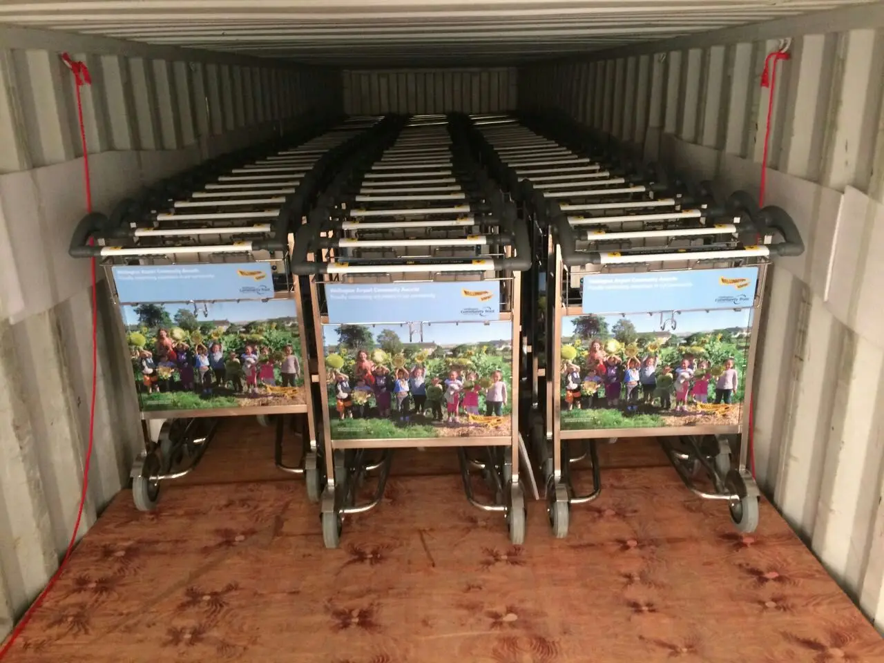 Airport Aluminum Hand Brake Luggage Trolley Cart Aircraft Trolleys