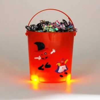 Led Lighted Halloween Buckets Kid's Toy Round Glowing Bucket - Buy ...