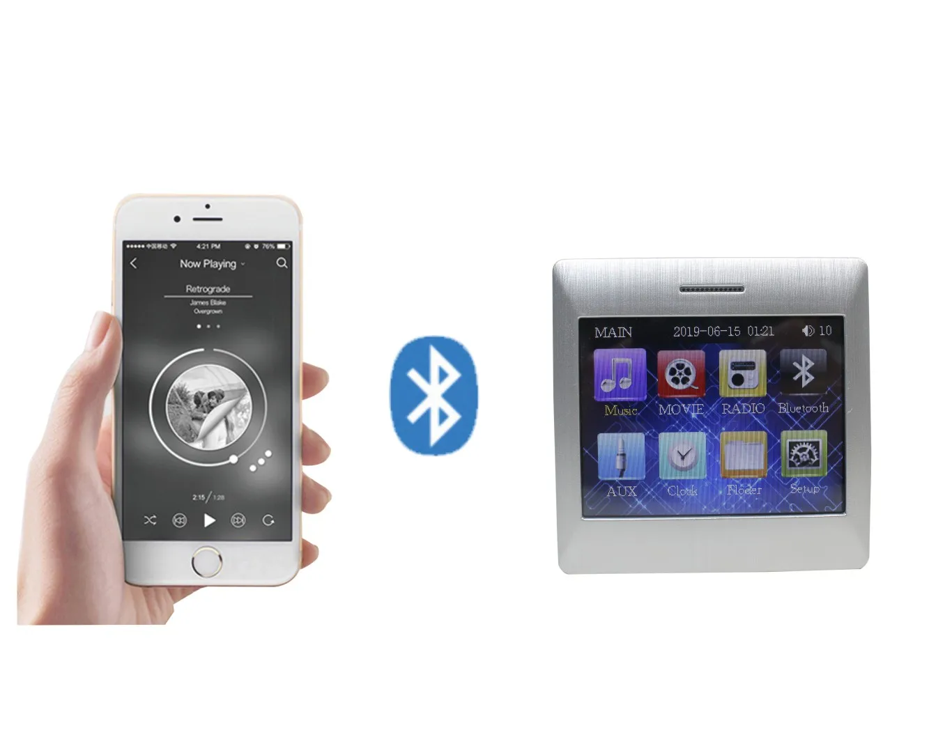 4x15w Touch Screen Inwall Audio Amplifier With Wireless Remote Control ...