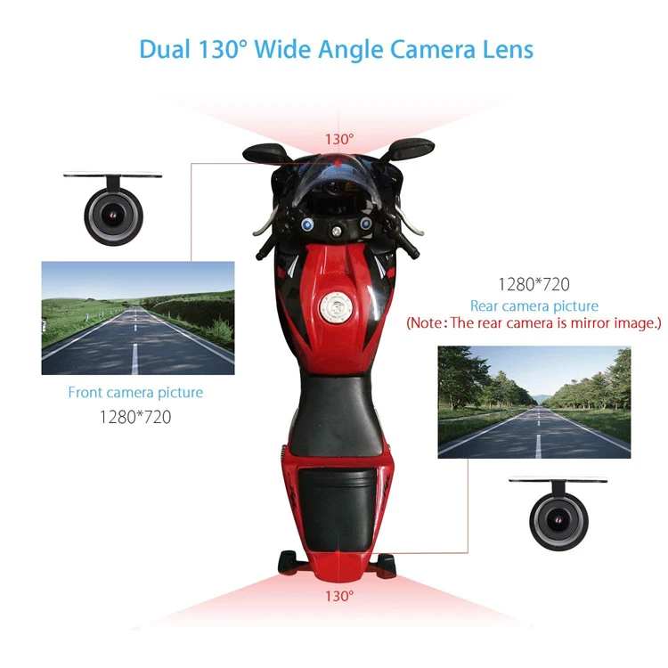 130 Degree Wide Viewing Angle Motorcycle DVR - Smart Chipset