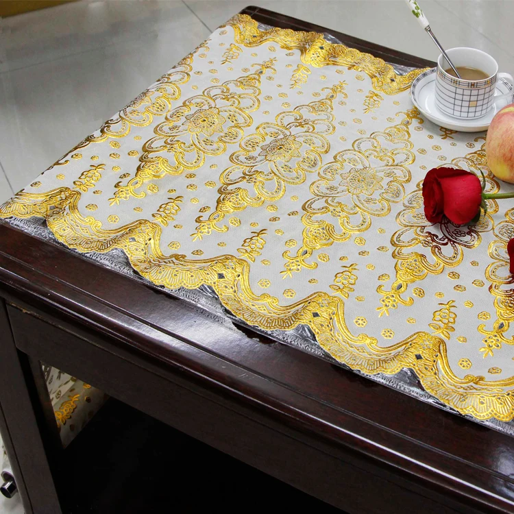 Gold/silver Vinyl Lace Doilies Pvc Lace Table Cloth - Buy Vinyl Lace ...