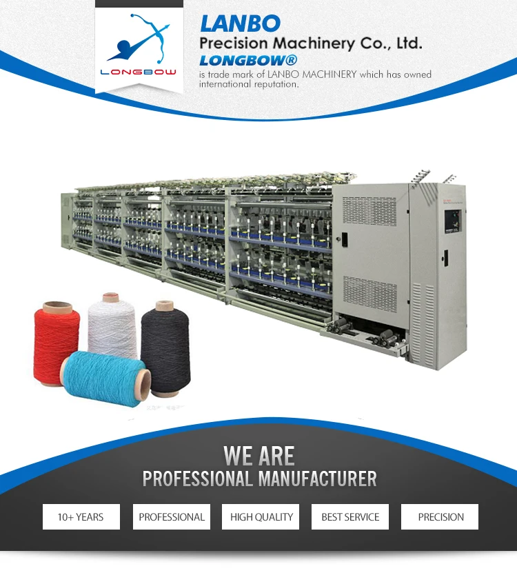 Elastic Rubber Latex Yarn Double Covering Machine with Spandex Feeding ...