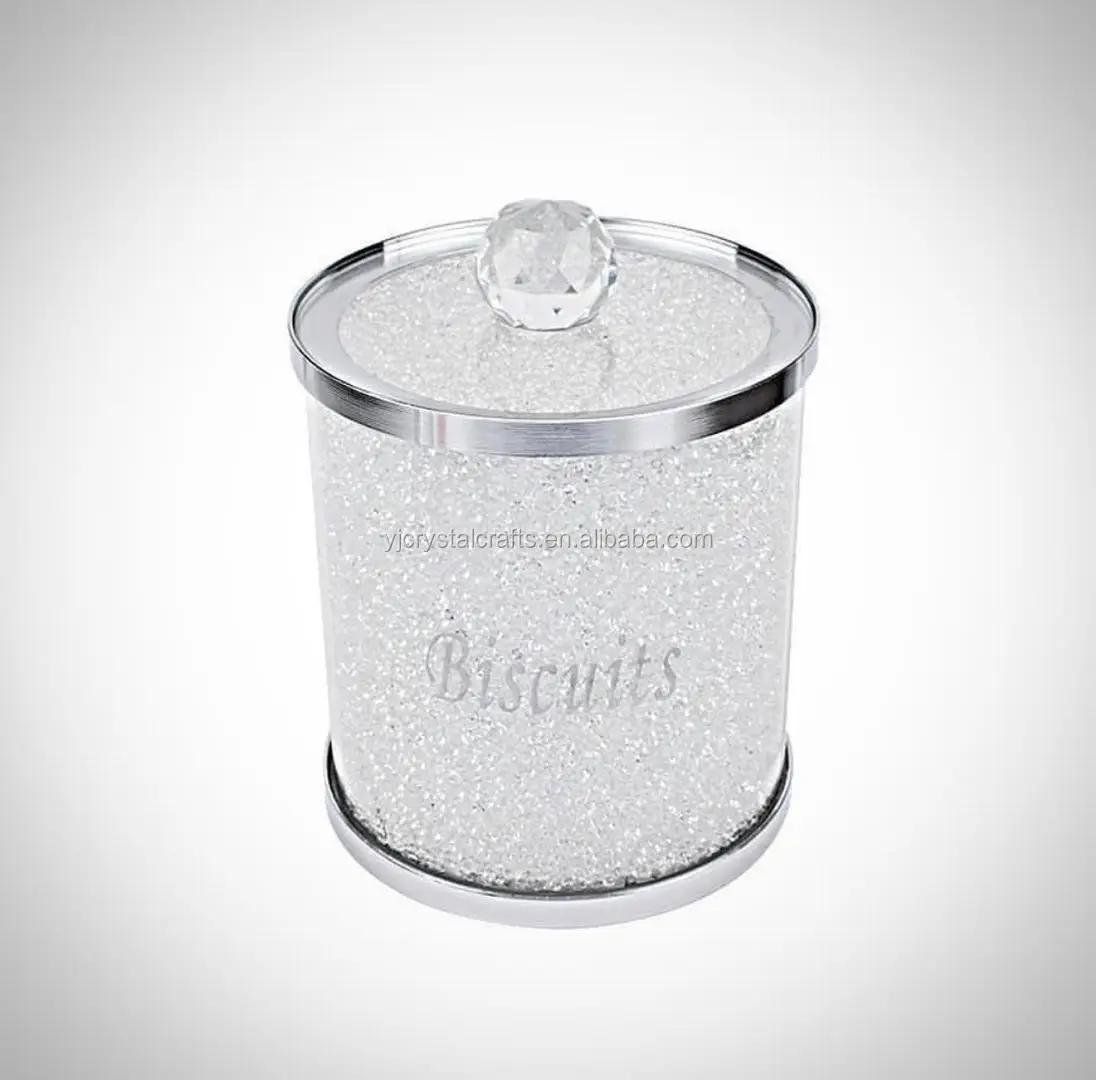 Crystal Glass Clear Biscuit Canister Storage Jars With Lids - Buy ...