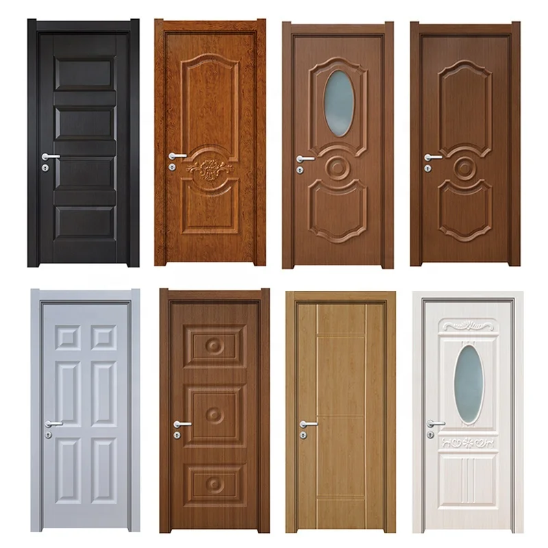 Cheap Wooden Internal Door 6 Panel Interior Doors with Frame