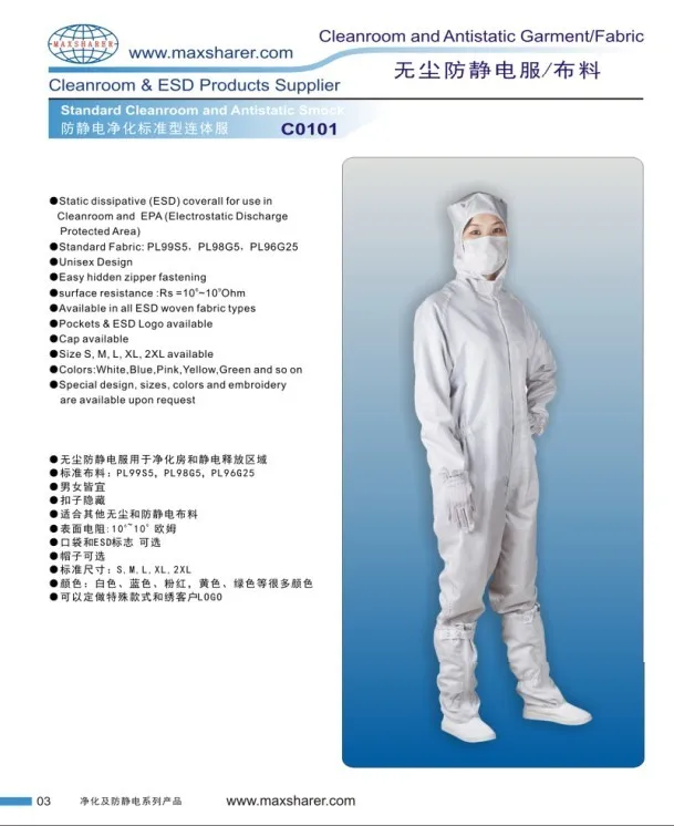 Esd Cleanroom Jumpsuits For Workers Coverall Uniform - Buy Workers ...