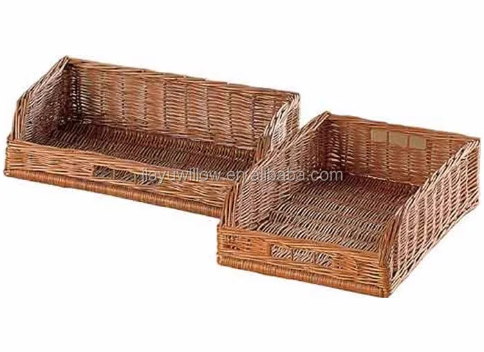 Wholesale Willow Wicker Display Tray Basket,Angled Wicker Basket Tray ...