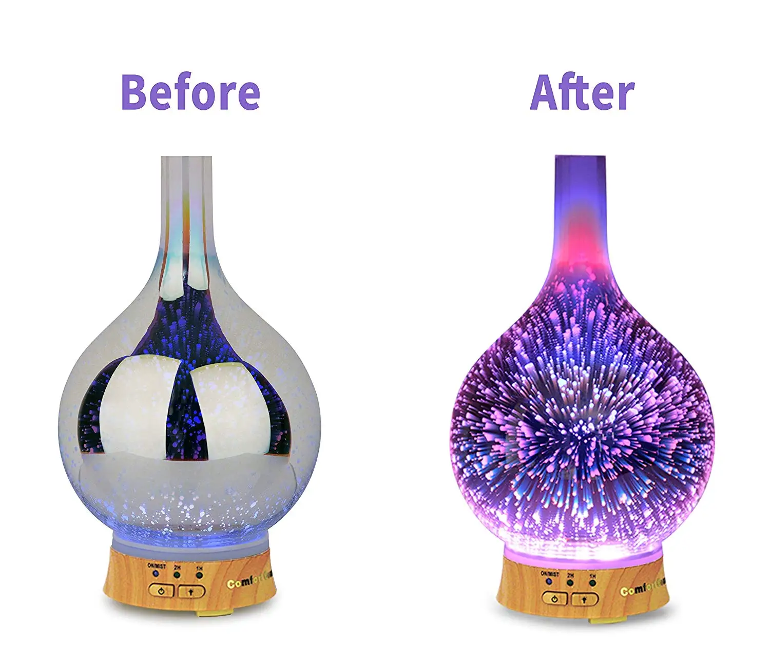 3D Glass Firework Design Aromatherapy Essential Oil Aroma Diffuser ...