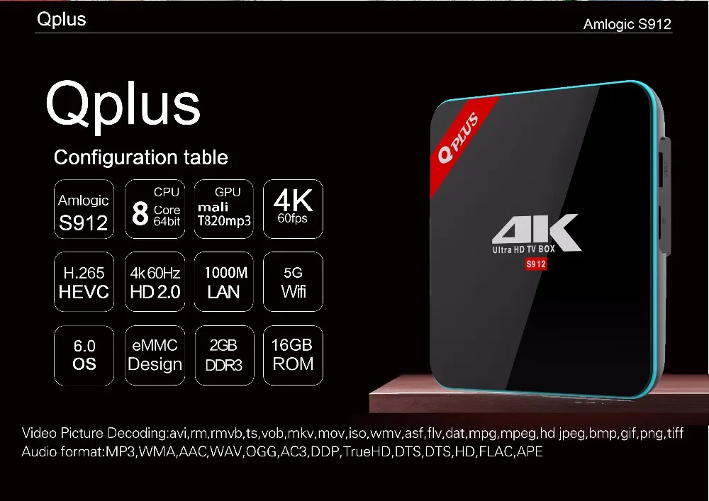 Wholesale Android Tv Box Qbox Plus S912 Tv Box Octa-core 2g 16g Dual Wifi Bt 4.0 Kd 17.1 Smart ...