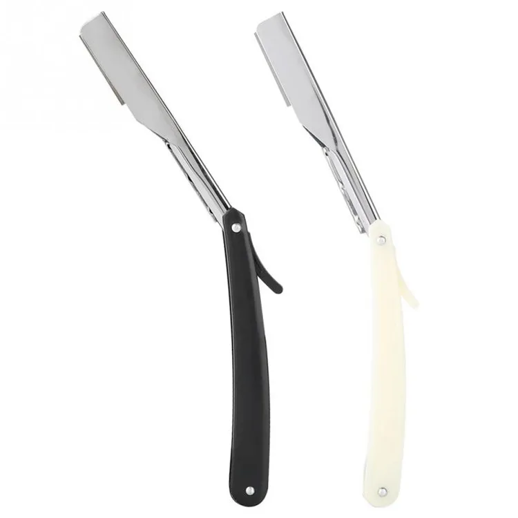 Plastic Handle Barber Straight Razor with Smooth Swing Lock Opener