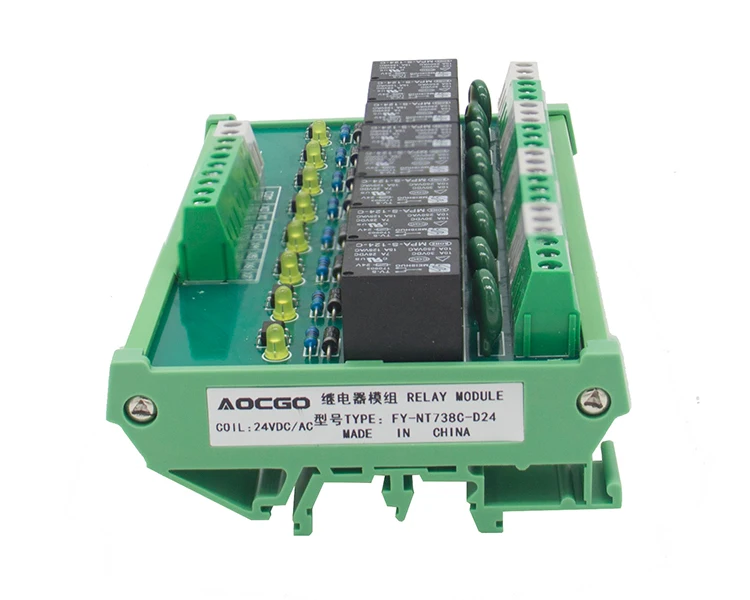 8 Channel 10A DIN Rail Mount Relay Module for Low Power Applications ...