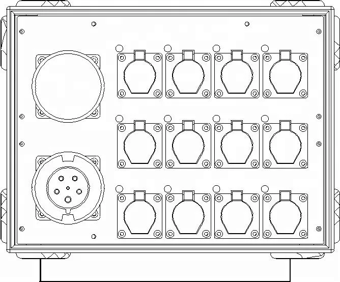 Taurus Power Db Box - Waterproof CEE Power Rack for Stage