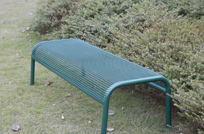 Street Furniture Thermoplastic Coating Expanded Green Metal Mesh Bench ...