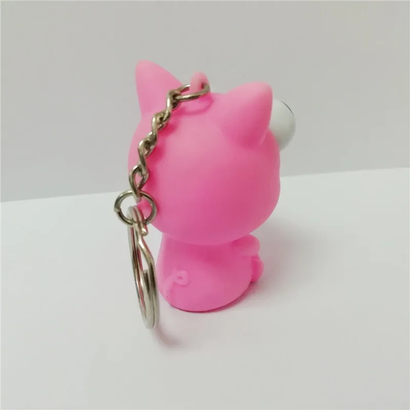 3D Popeyed Pink Pig Rubber Keychains - Custom Eyes Popper