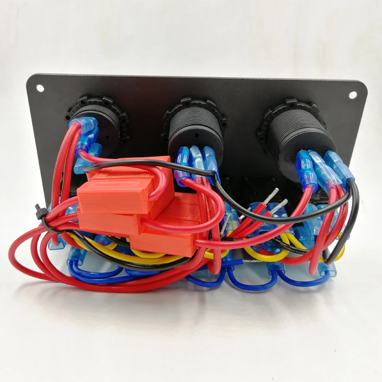 6 Way Metal Recessed Marine Switch Panel With Usb - Buy Metal Switch ...
