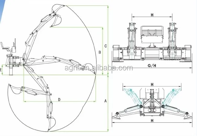New Design Hydraulic Operating Good Quality Tractor Use Back Hoe Digger ...