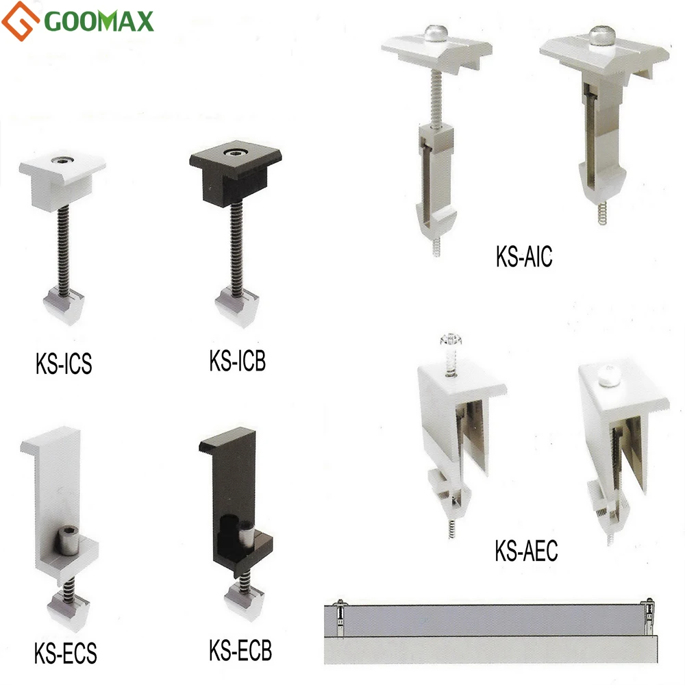 Goomax Solar Mounting Hardware Module Mounting Mid Clamp & End Clamp ...