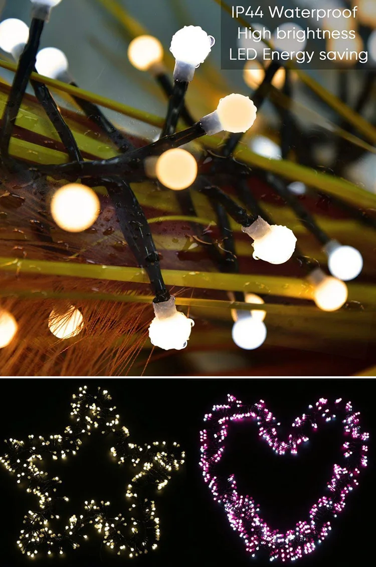 Indoor & Outdoor 8 Modes 400 Leds Balls Colorful Led Firecracker String ...